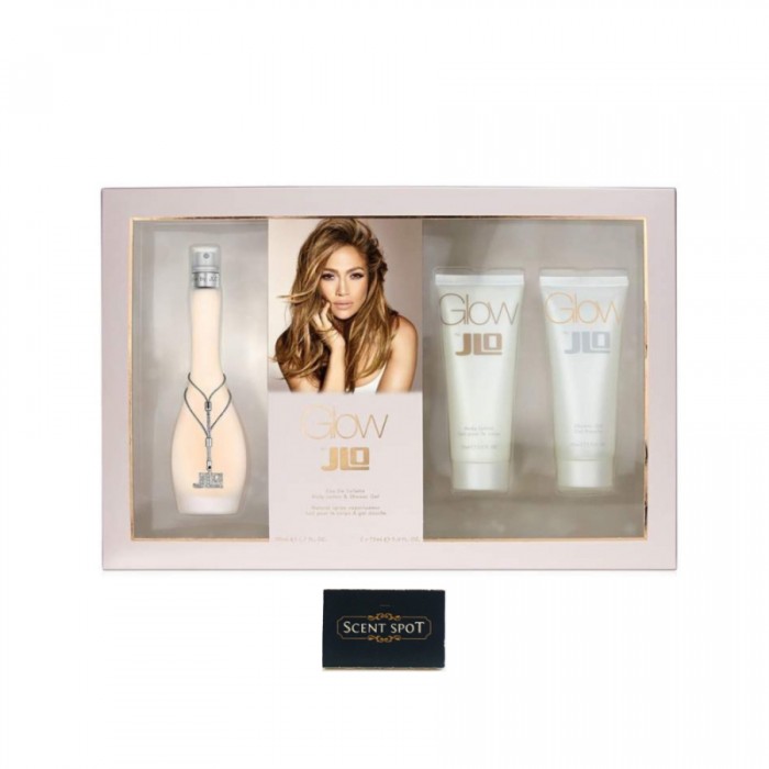 Glow by Jennifer Lopez (Gift Set) - 100ml Eau De Toilette Spray + 75ml Body Lotion + 75ml Shower ...